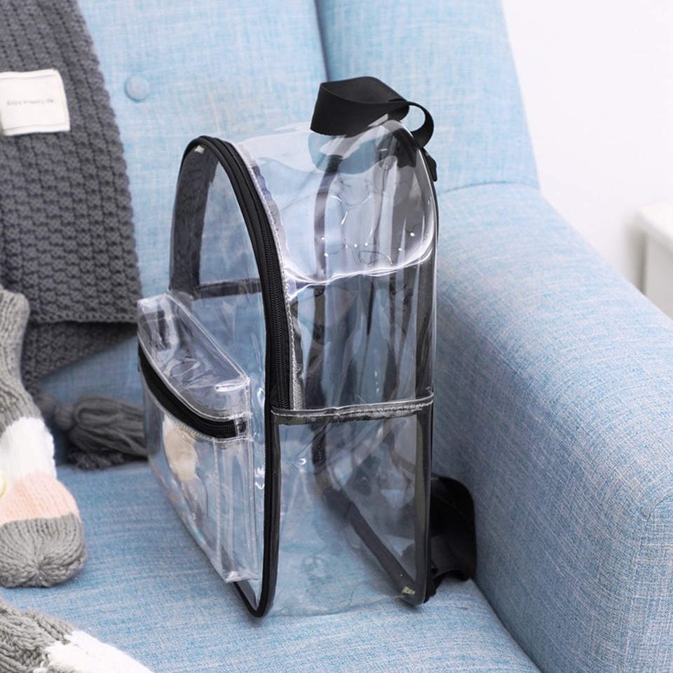 1PC Transparent PVC Backpack Waterproof Schoolbag Satchel for Girls ...