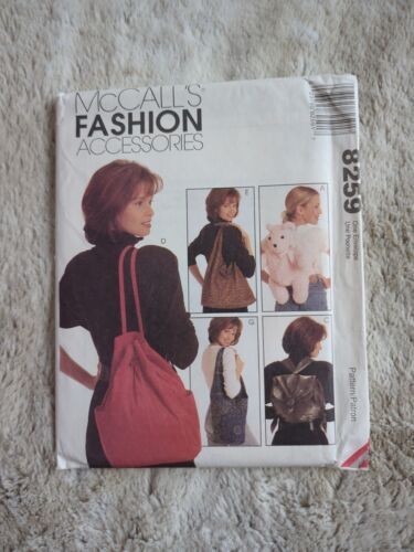 Mccalls Fashion Acessories 8259 Bear Backpack and Bags Sewing Pattern 6 ...