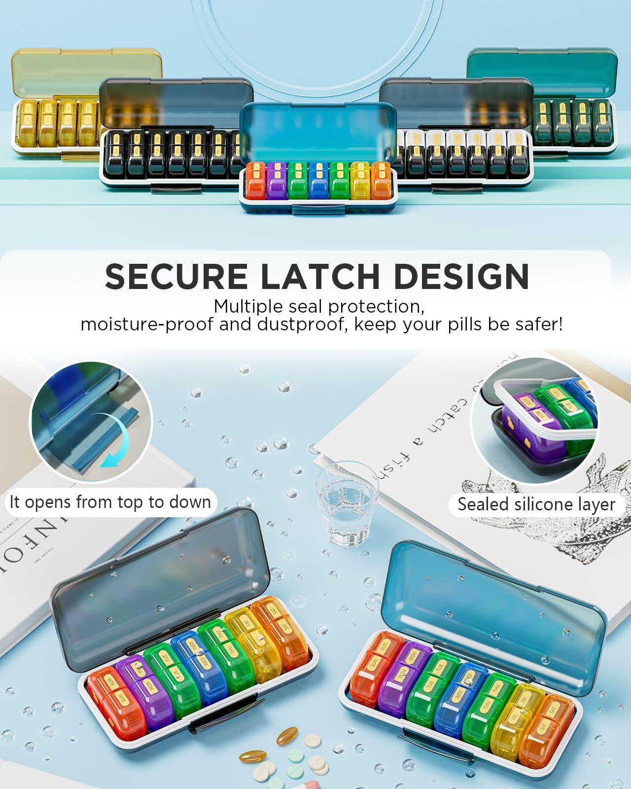 2 Times a Day Weekly Pill Organizer Daily Case 7 Day Box Storage ...