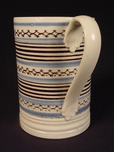 ANTIQUE RARE 1820 MULTI COLOR & BANDED TANKARD MOCHAWARE PEARLWARE ...
