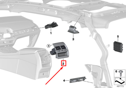 NEW BMW X6G06 REAR CENTER CONSOLE FRESH AIR GRILLE 64229399966 9399966 ...