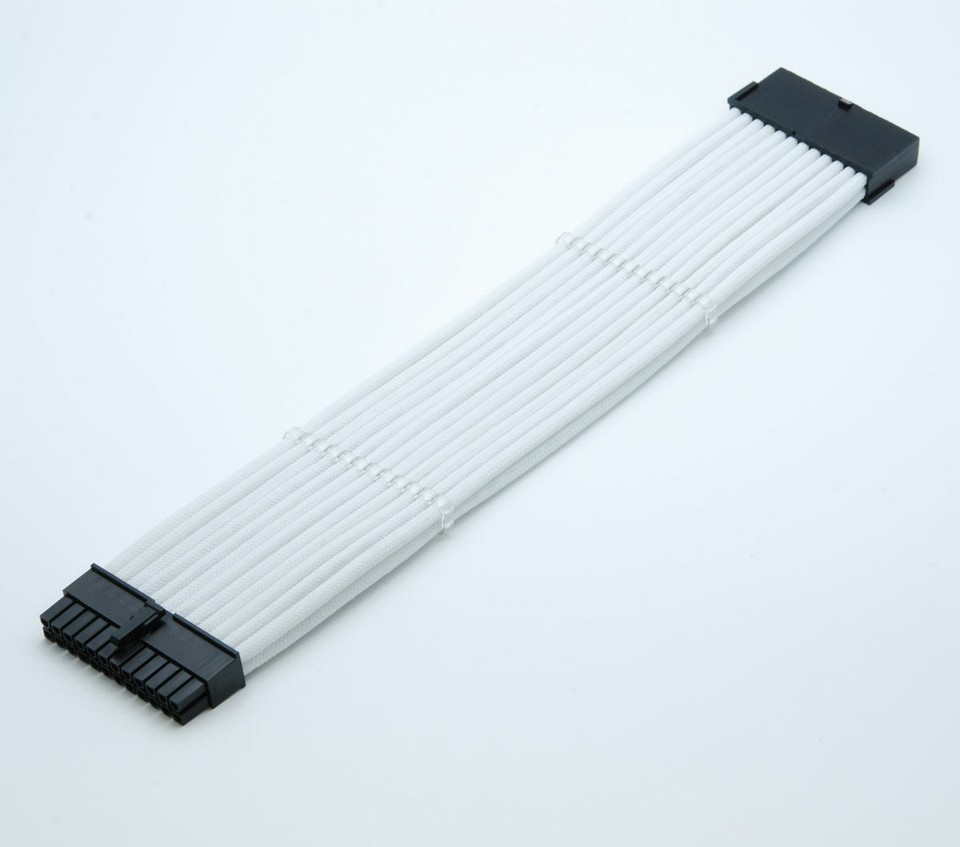 24-pin ATX Motherboard 30cm Pink Sleeved Extension + Cable Combs for ...