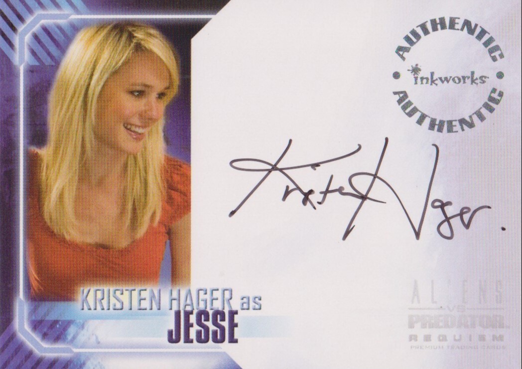 2007 ALIENS vs PREDATOR REQUIEM KRISTEN HAGER AS JESSE AUTOGRAPH CARD ...