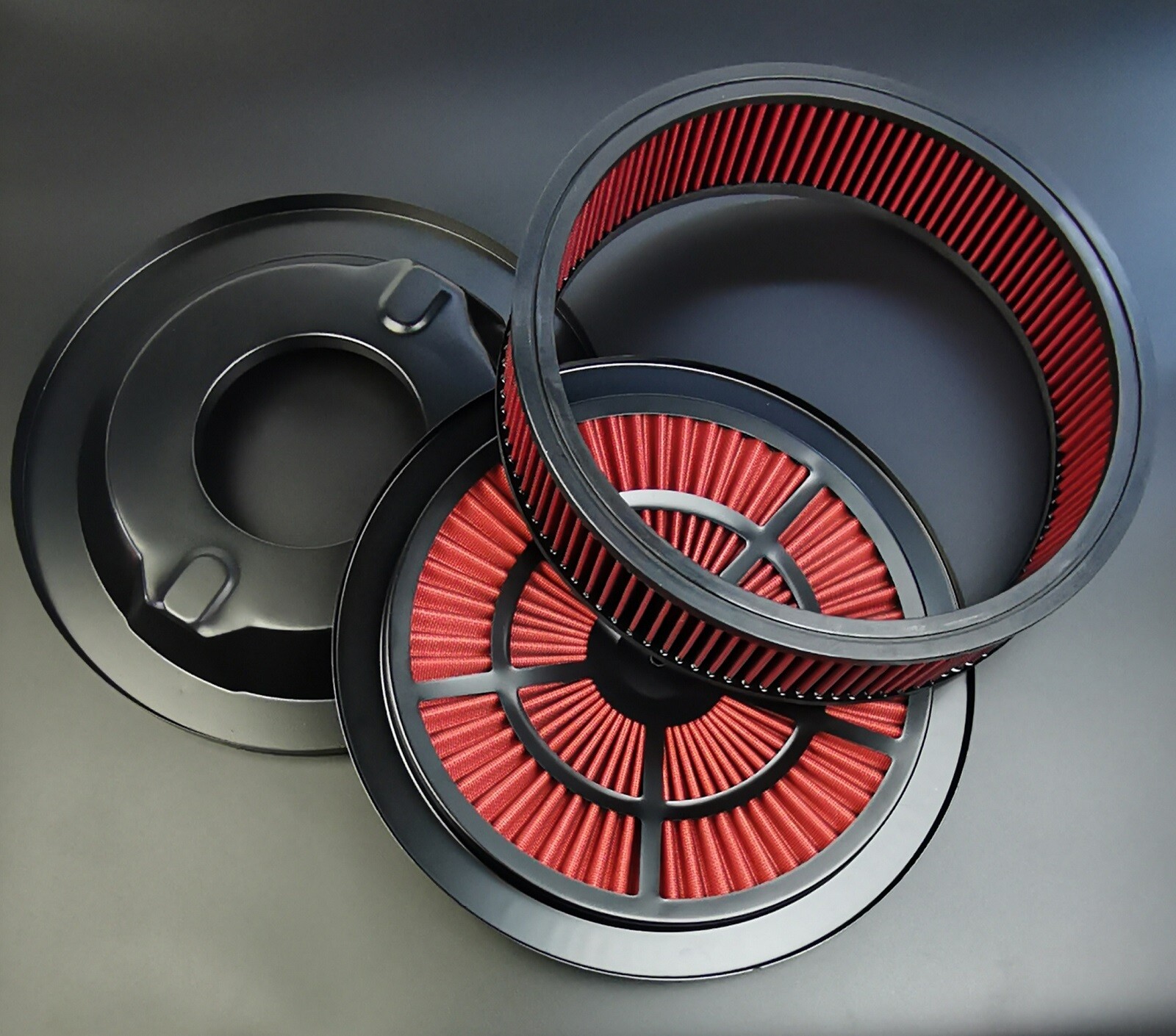 14" x 3" Round Super Flow Air Cleaner Kit Washable Element Recessed ...