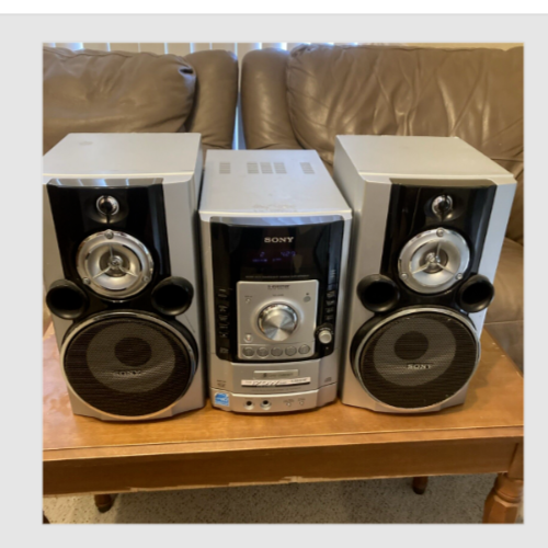 Sony Stereo CMT-HPR99XM 5 CD XM Ready AM FM Shelf System with Speakers ...