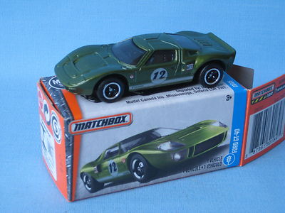 Matchbox Ford GT Green Body Racing GT40 Toy Model Car 75mm Boxed c ...