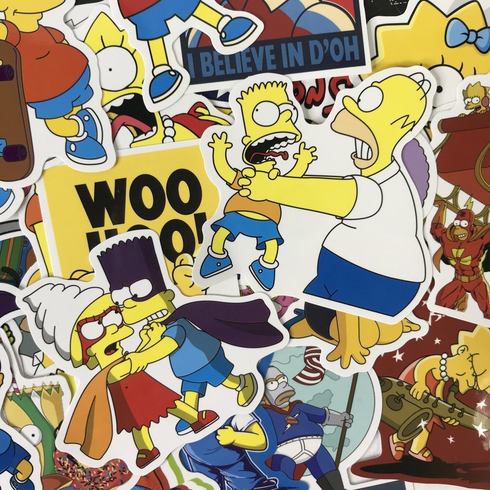 100pc The Simpsons Homer Bart TV Notebook Guitar Laptop Decal Sticker ...