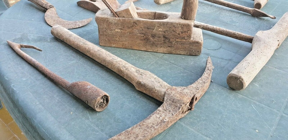 Lot of century old tools-set of 10 pcs-authentic hand tools! Great and ...