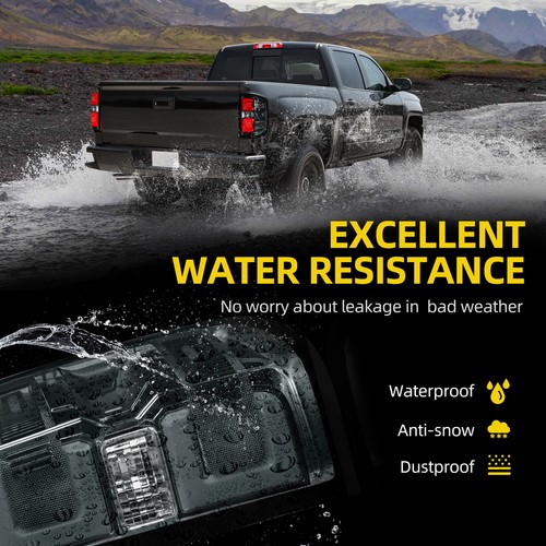 Black LED Tail Lights 2014-2018 Chevy Silverado 1500 2500 HD 3500 HD ...