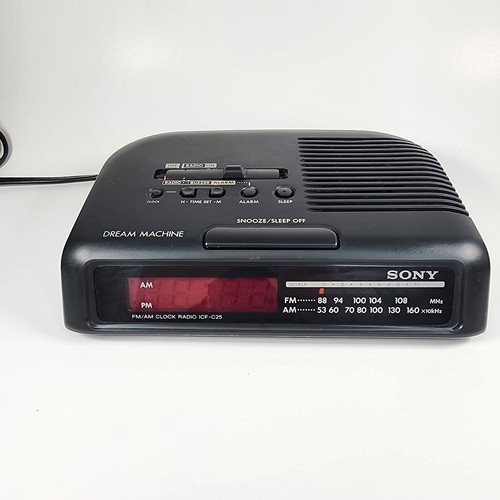 Vintage Sony ICF-C25 Black Dream Machine FM/AM Alarm Clock Radio | eBay