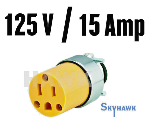 1 PC Female Extension Cord Replacement Electrical Plugs 15AMP 125V End ...