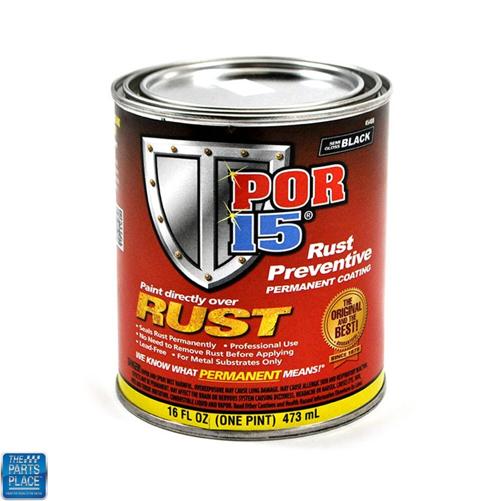 POR-15 Rust Preventive Coating Semi Gloss Black Pint Stop Rust and ...