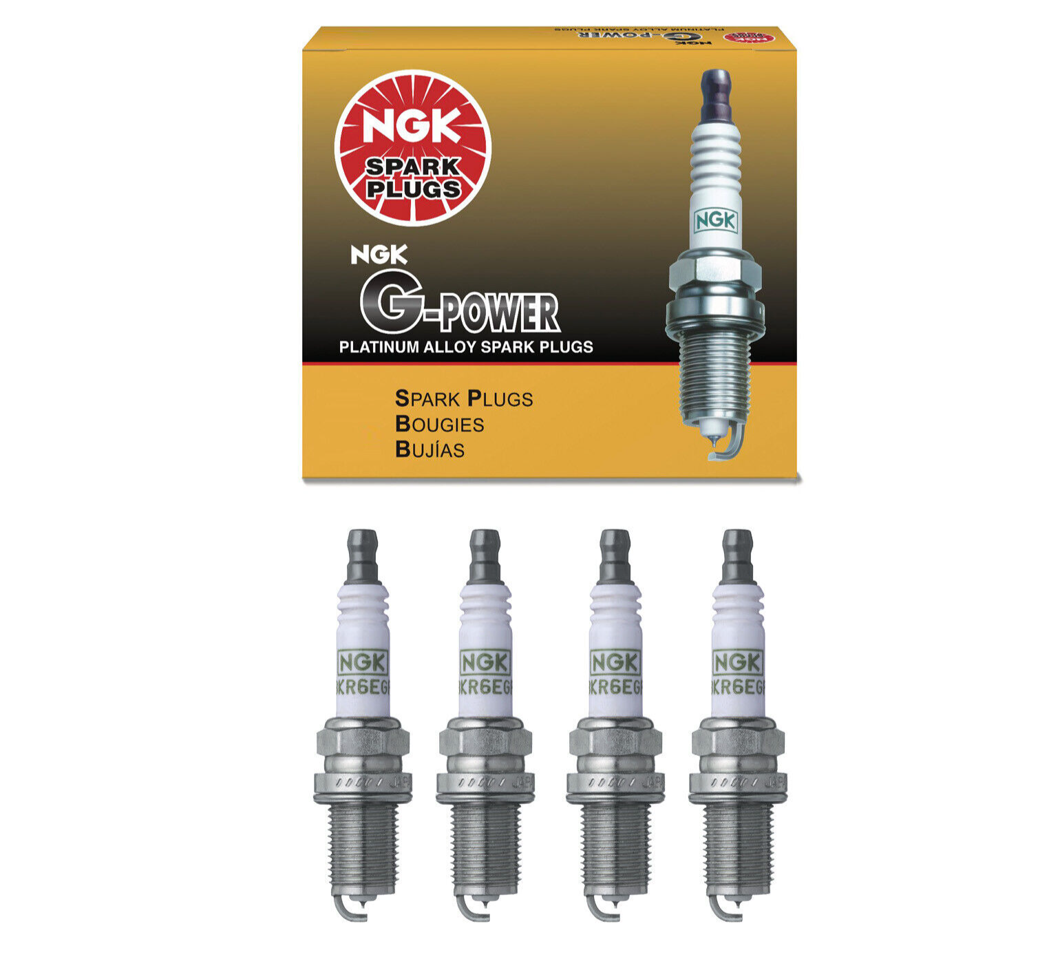 NGK G-Power Platinum Spark Plug Set 4PCS. 7092 BKR6EGP | eBay