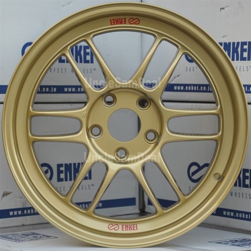 (1 SINGLE WHEEL) 17x9 5x100 45 OFFSET ENKEI JAPAN RPF1 GOLD 12 SPOKE ...
