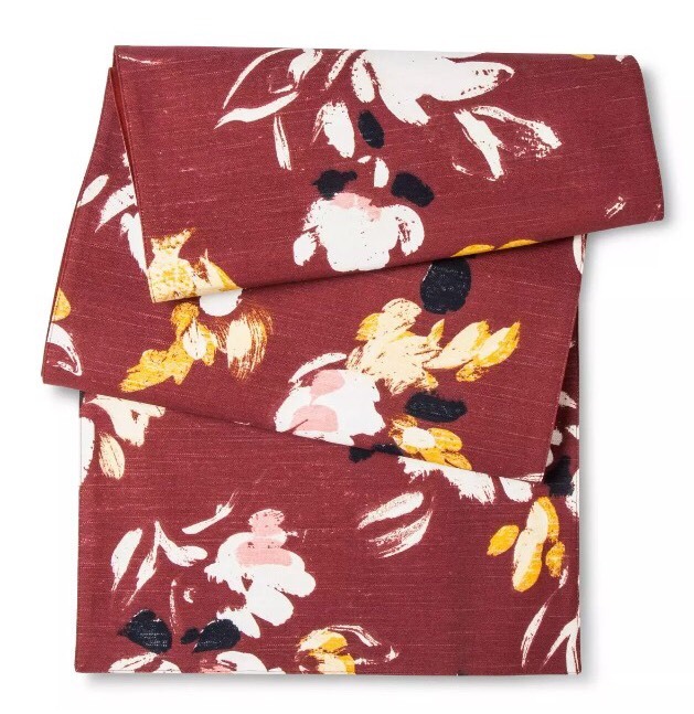 Threshold Red Rust Multi Floral Table Runner New | eBay