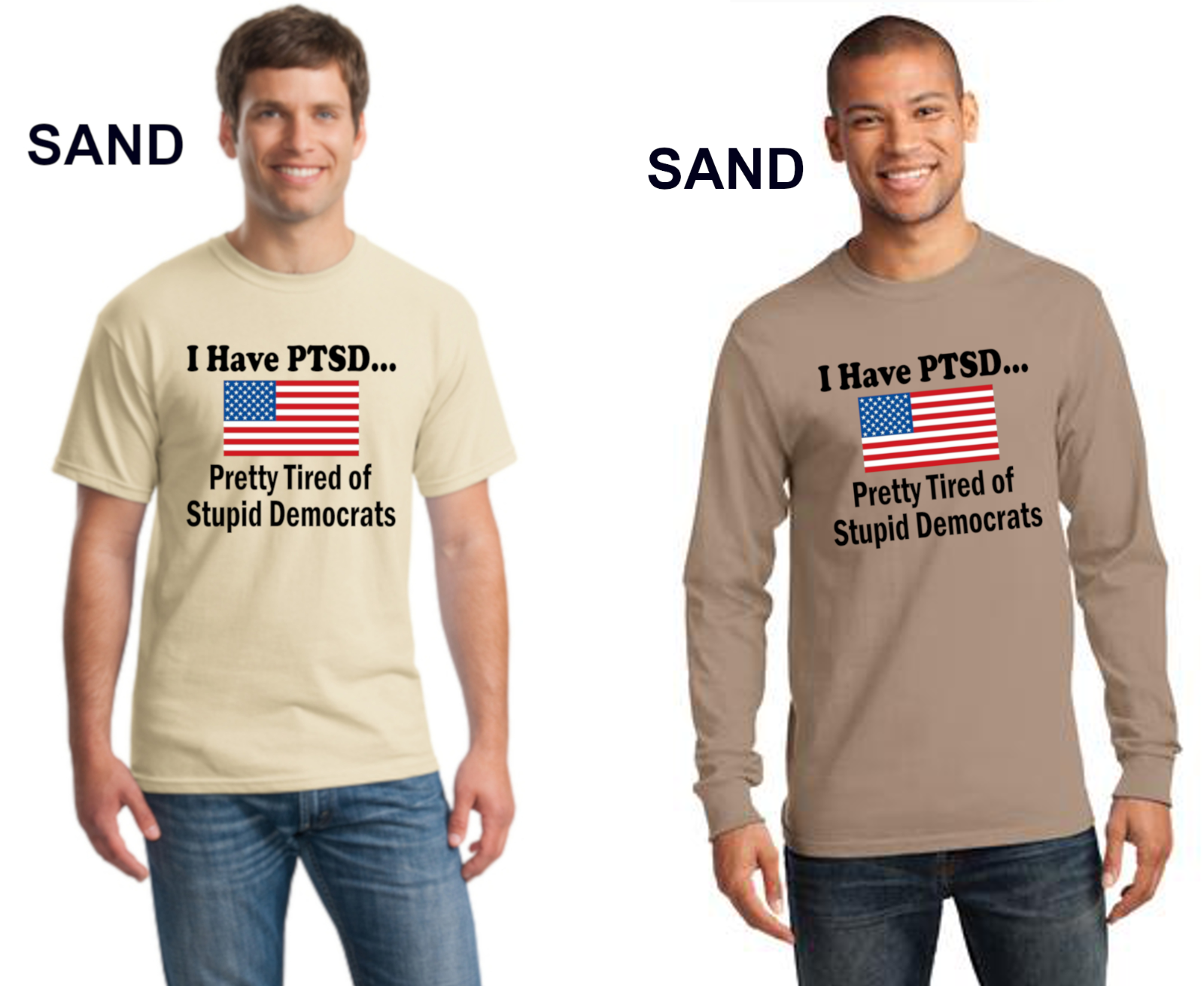 Trump MAGA I Have PTSD Pretty Tired Of Stupid Democrats Mens Patriotic ...