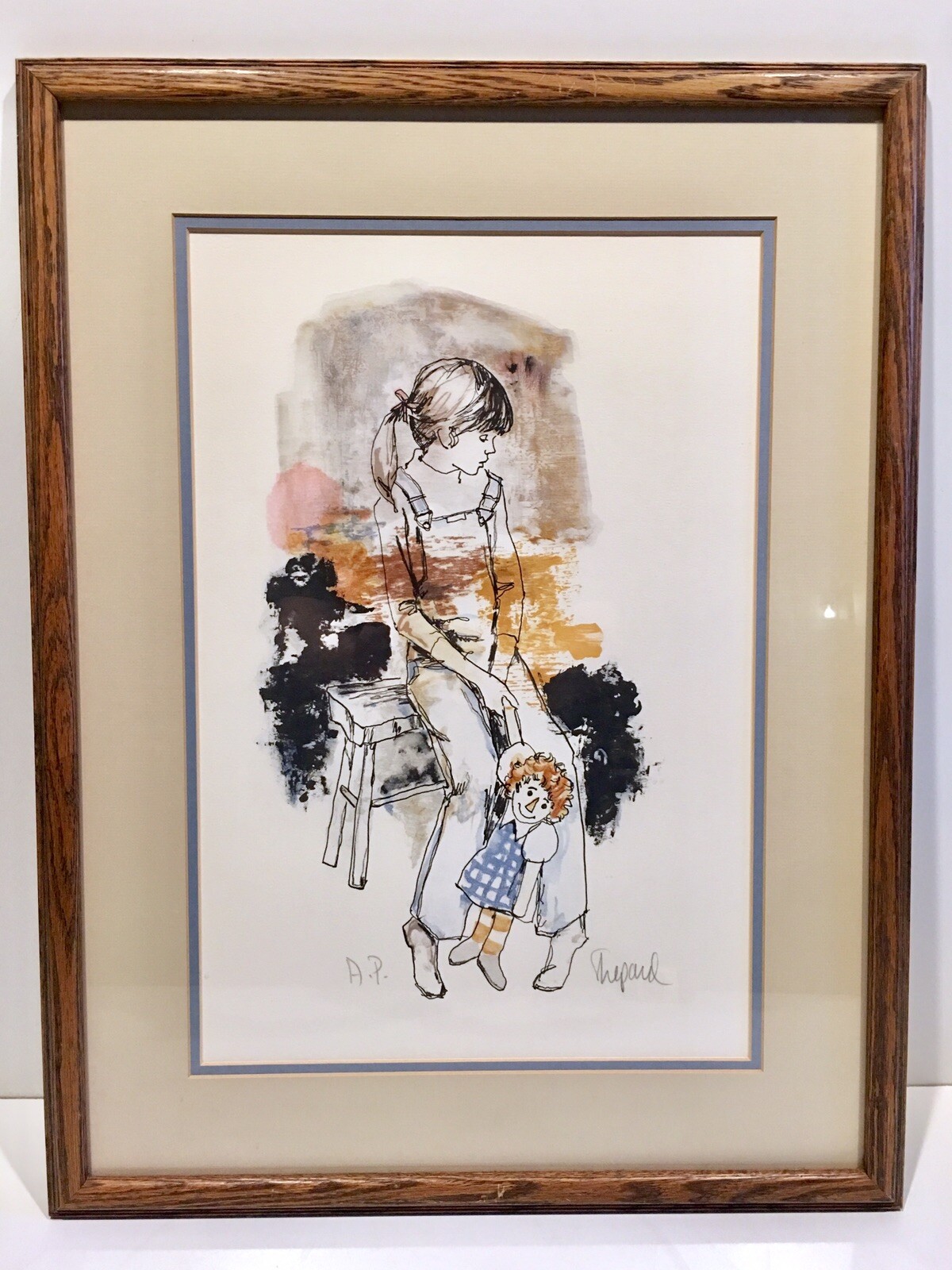 Richard Shepard - Girl with Raggedy Ann Doll A.P. Artist Print Signed ...