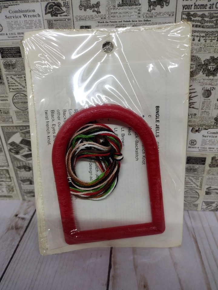 Nos Vtg 80s-90s Whats Bingle Jells Christmas Cross Stitch Kit Vintage ...