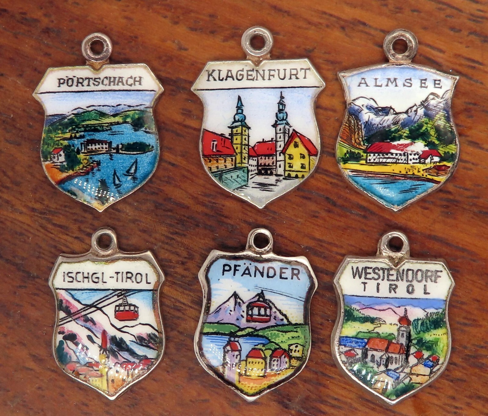 Vintage silver AUSTRIA AUSTRIAN GERMANY SOUVENIR ENAMEL TRAVEL SHIELD ...