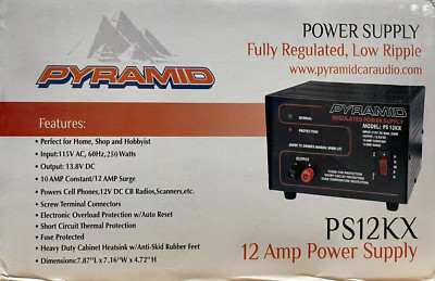 Pyramid - PS12KX - Regulated Power Supply - 10 Amp 13.8 V 68888701655| eBay