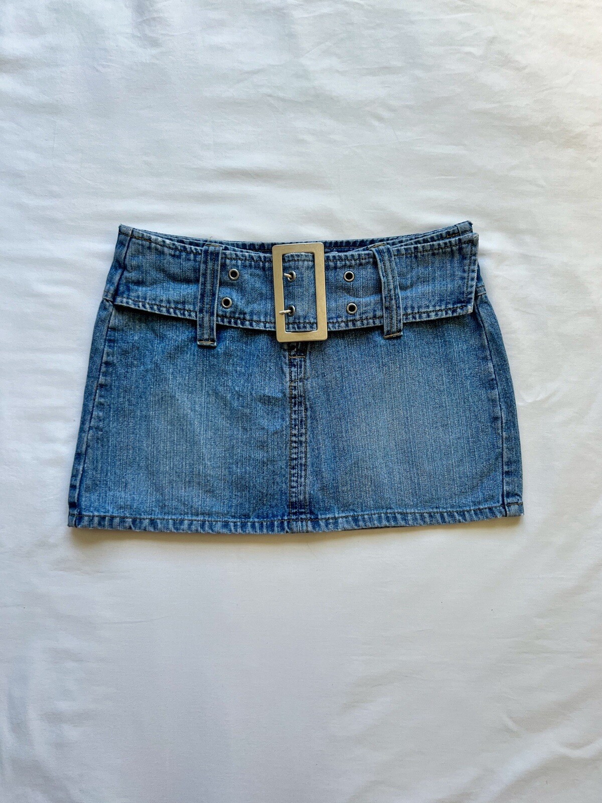 Vintage Y2K Bongo Low Rise Micro Mini Denim Skirt - Gem