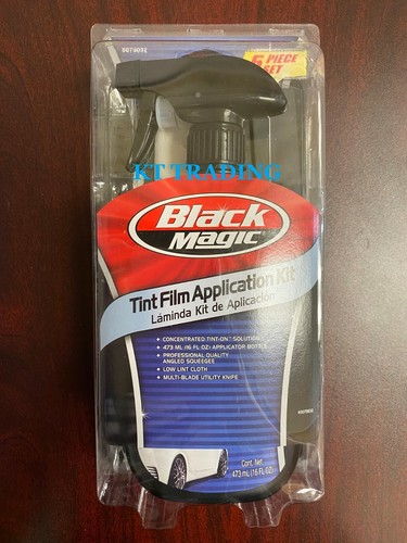 Black Magic TINT FILM APPLICATION KIT: Tint-On Solution Angled Squeegee ...