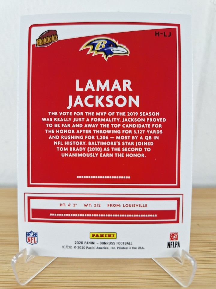 2020 Donruss Lamar Jackson Highlights #H-LJ Baltimore Ravens Insert NFL ...