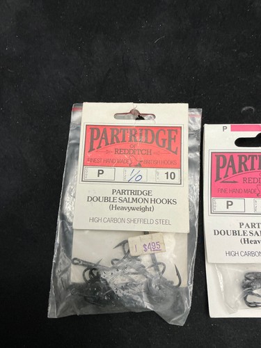 Vintage Partridge Redditch Code P Double Salmon Steelhead Hooks | eBay