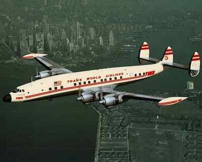 TWA Lockheed CONSTELLATION Propellor Plane Classic Poster Photo 13x19 ...