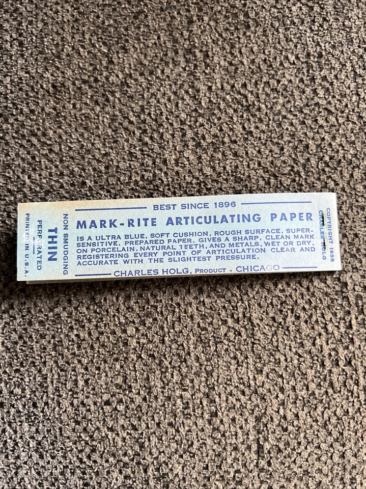 Vintage Mark-Rite Articulating Paper Thin Perforated Dental 1/1 On eBay | eBay