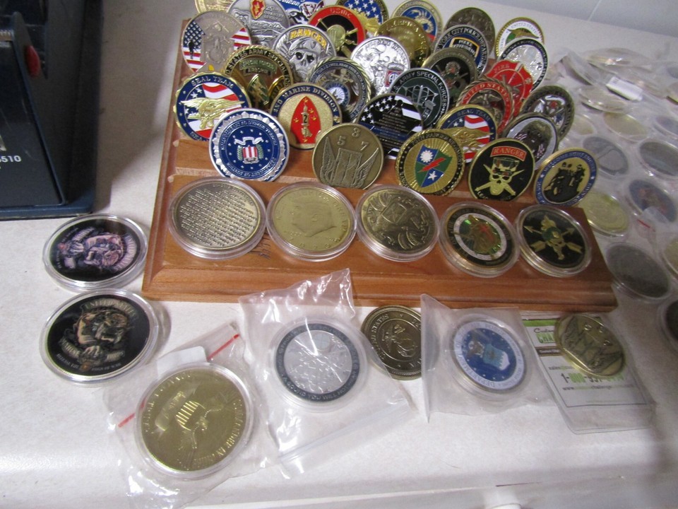 CHALLENGE COIN LOT SET OF 10 DIFFERENT MILITARY, POLICE, FIRE, NAVY ...