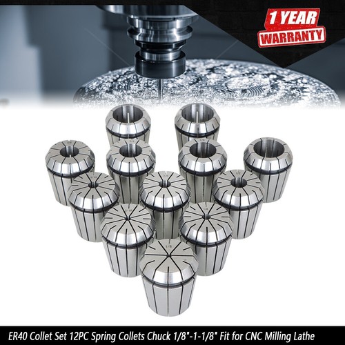 ER40 Collet Set 12PC Spring Collets Chuck 1/8"-1-1/8" Fit for CNC ...