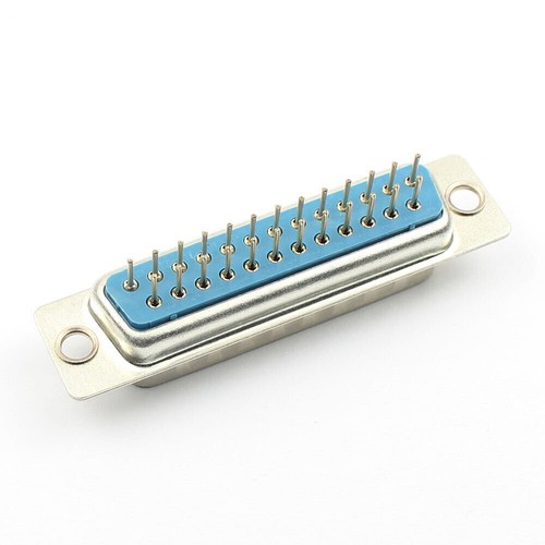 2Pcs D-SUB 25 Round Pin Male Straight Through Hole PCB Connector 2 Row ...