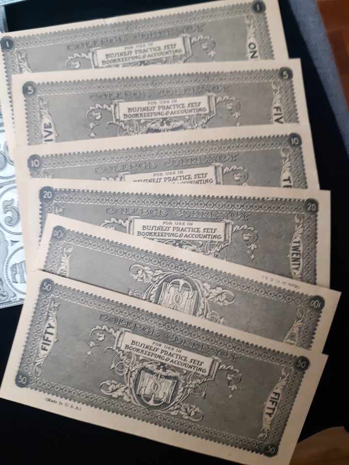 ASSORTMENT OF College Currency Notes 19th Century Used for Accounting ...