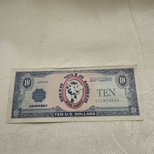Vintage Toys R Us Geoffrey Money 10 Dollar Series 1997 Bill . | eBay