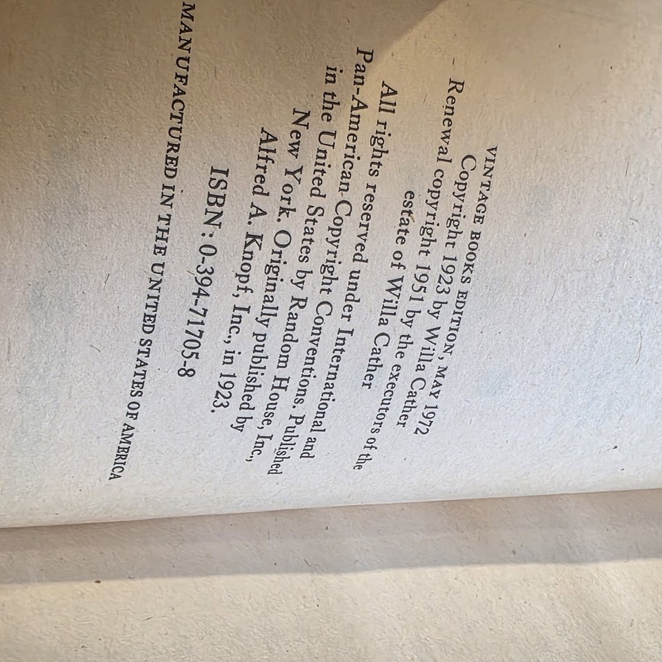 A Lost Lady by Willa Cather – Vintage Books Edition 1979 – Classic ...