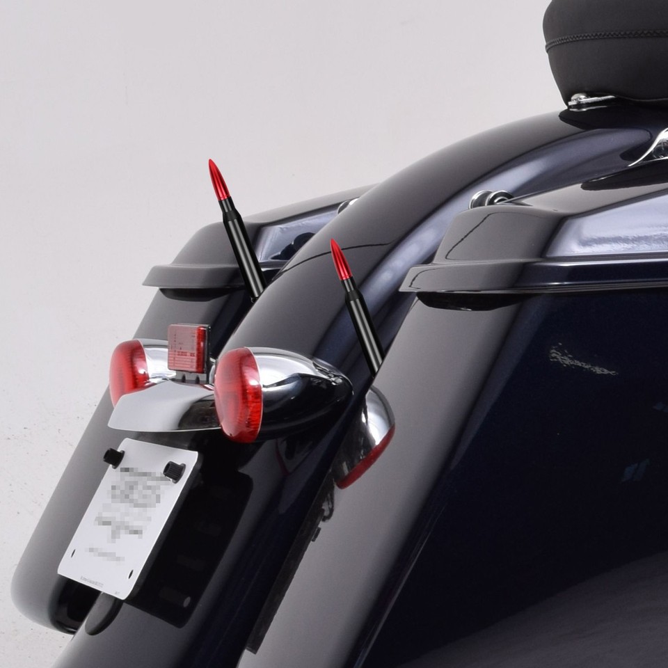 AM/FM Bullet Antenna 50 Cal Black Red For Chevy GMC Truck Suv Silverado ...