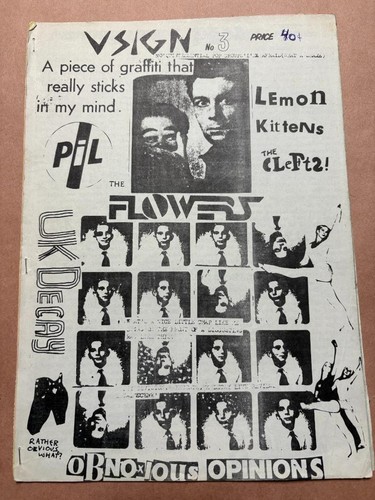 V SIGN Fanzine #3 1980 UK Punk Rock DIY Magazine lemon kittens pil ...