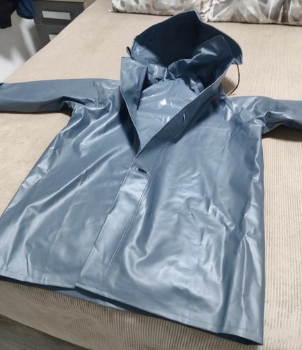 Retro PVC Raincoat Rain Jacket Gloss Rubber Jacket Oilcloth 80s | eBay UK