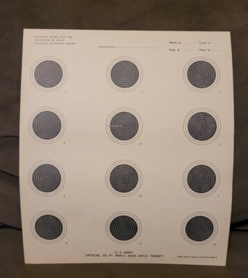 US Army Offical 50 ft. Small Bore Rifle Targets 🎯NEW🎯 | eBay