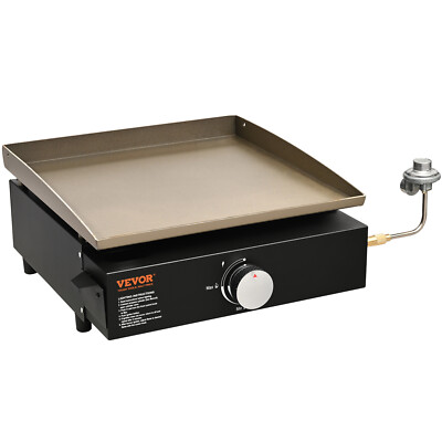 VEVOR 17 In Outdoor Gas Grill Propane Tabletop BBQ Gas Griddle Camping ...