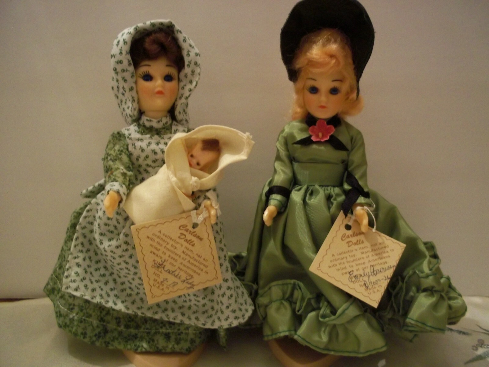 Vintage Carlson Dolls Frontier Lady With Baby & Early American Lady | eBay