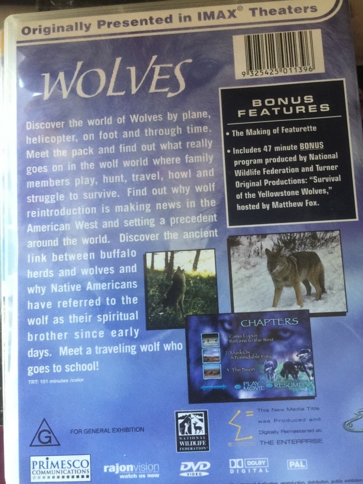 Imax - Wolves (DVD, 2002) PRE-OWNED 9325425011396| eBay