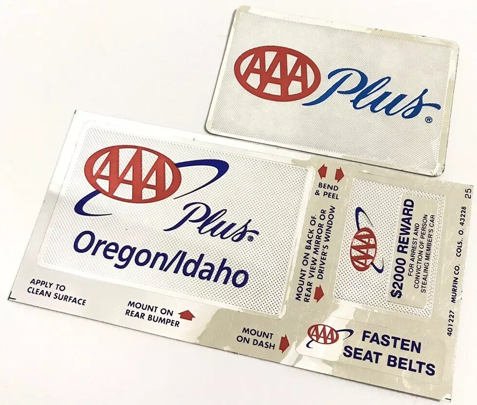 AAA PLUS Oregon Idaho Reflective Silver Stick Set 2-1/4" x 3-1/2 ...