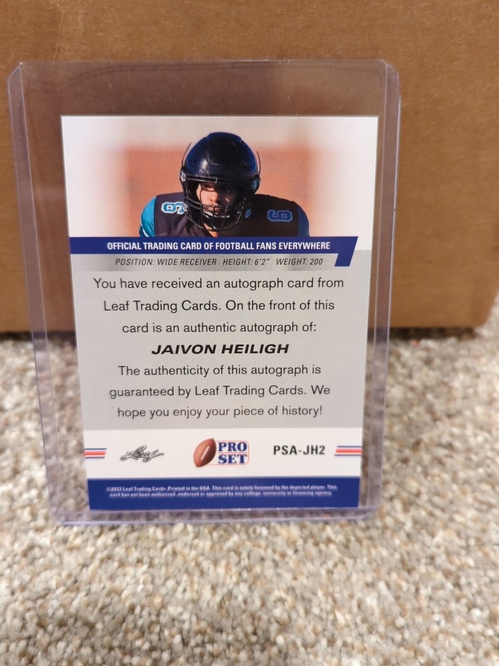 2021 Leaf Pro Set JAIVON HEILIGH #PSA-JH2 Gold Auto Cincinnati Bengals ...