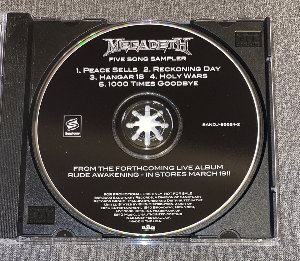 MEGADETH LIVE Limited Edition US Promo Only CD Sanctuary 5 Tracks 2002 ...
