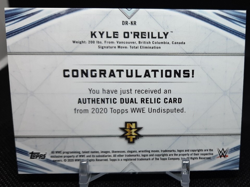 🔥 2020 Topps WWE Undisputed Kyle O'Reilly NXT Dual Relic Card #19/99 🔥 ...