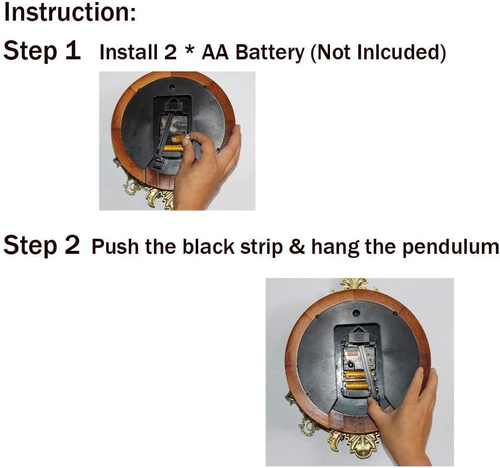 Dia 9-Inch Retro Style Vintage Wood Indoor Wall Clock with Swinging ...