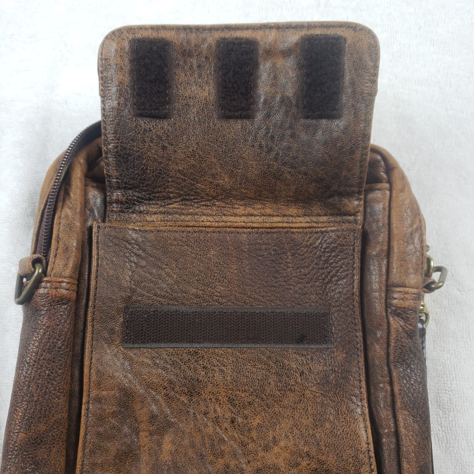 Scully Brown Leather Shoulder Crossbody/Organizer Bag… - Gem