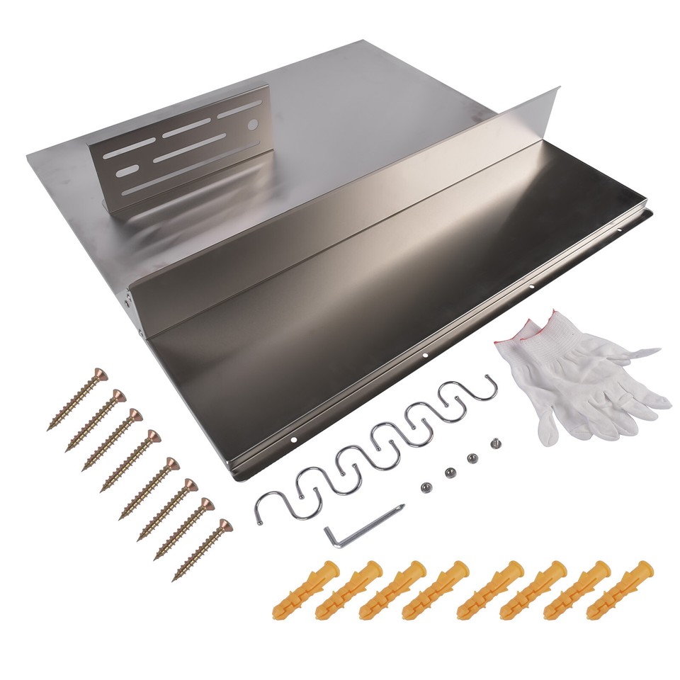Backsplash Shelf Stainless Steel Kitchen Range Hood Wall Tile Shield ...